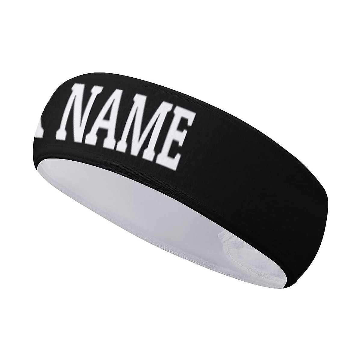 Custom Personalized Workout Sweatbands for Unisex,Sport Headbands Hairband Bandana Balaclava for Gym,Yoga,Basketball,Running Black