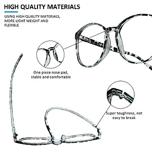 VisionGlobal Blue Light Blocking Glasses for Women/Men, Anti Eyestrain, Computer Reading, TV Glasses, Stylish Oval Frame, Anti Glare(Leopard,No Magnification)