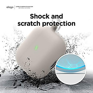 elago Liquid Hybrid Case Compatible with AirPods 3rd Generation Case - Compatible with AirPods 3 Case Cover, Triple Layer Protection, Keychain Included, Wireless Charging, Shock Resistant (Stone)