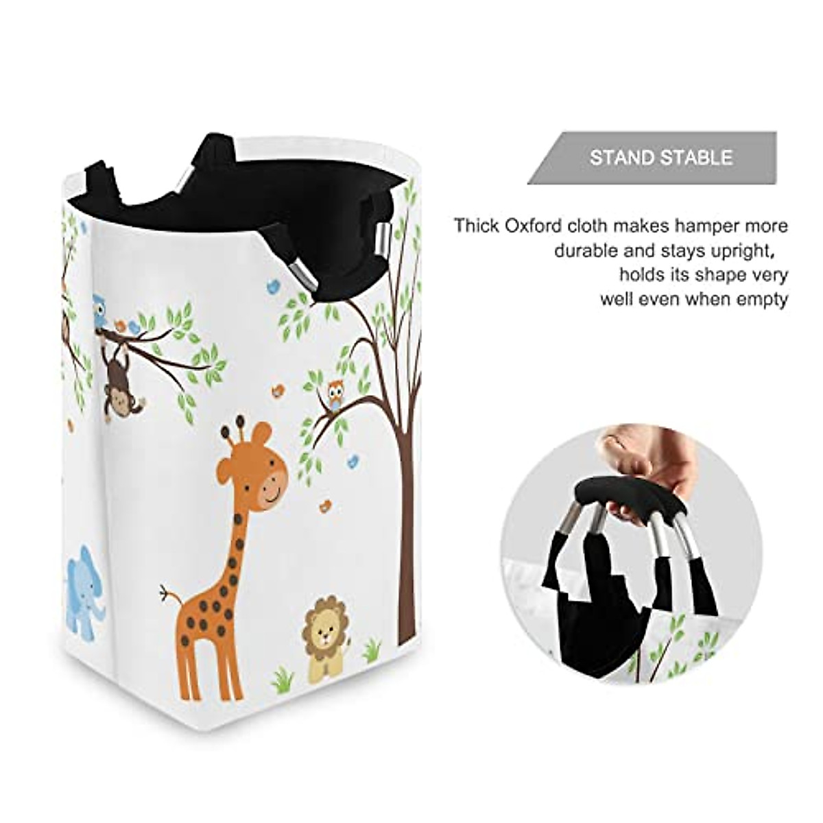 Laundry Basket Large Collapsible Dirty Laundry Hamper Bag Tall Fabric Storage Baskets Rectangle Folding Washing Bin Hand Clothes Organizer for Kids,Dorm 53L (color45)
