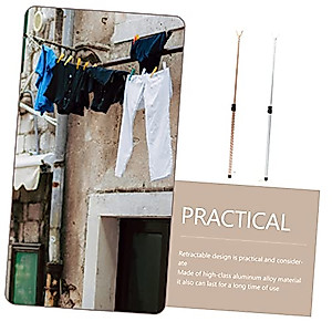 6 Pcs Telescoping Walking Stick Outdoor Hook Outdoor Flowers Closet Pole with Hook Metal Clothes Pole Retractable Clothe