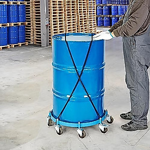 VEVOR 55 Gallon Heavy Duty Drum Dolly, 2000lbs Load Capacity, Barrel Dolly Cart Drum Caddy, Non Tipping Hand Truck Capacity Dollies with Steel Frame 8 Swivel Casters Wheel, for Warehouse Drum Handling