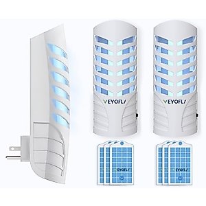 VEYOFLY Indoor Flying Insect Trap - Plug-in Fruit Fly, Gnat and Mosquito Trap With Refills - Odorless Bug Light for Home