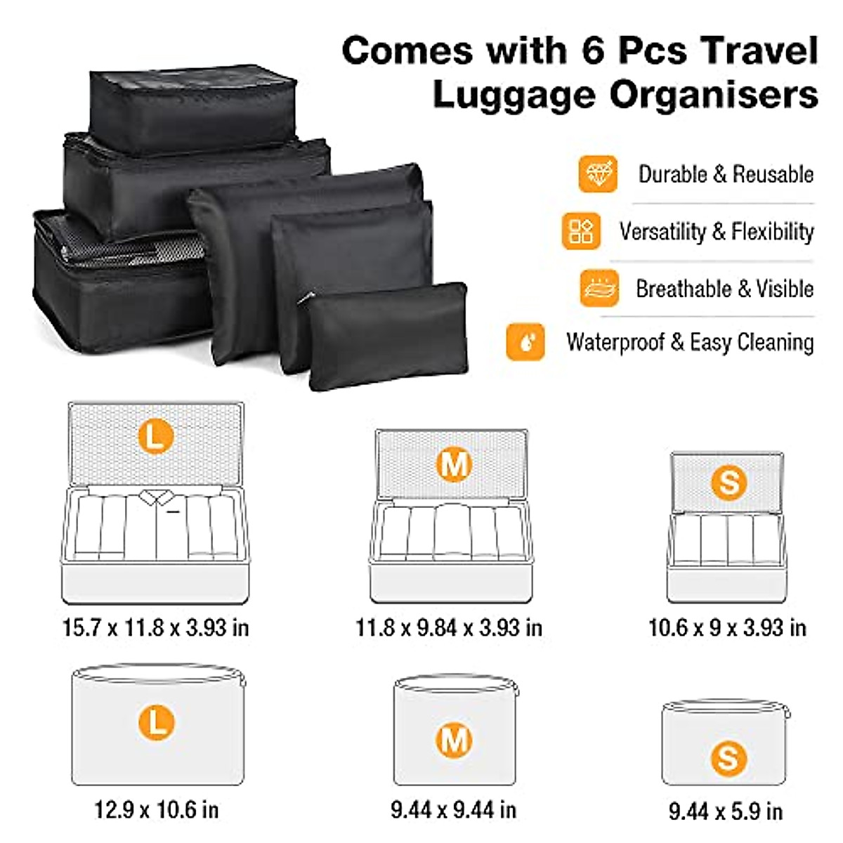 Lekebobor Travel Backpack for Women Men Carry on Backpack Flight Approved 17 Inch Luggage Daypack 40L Business College Weekender Overnight Laptop Backpack with 6 Packing Cubes,Pink