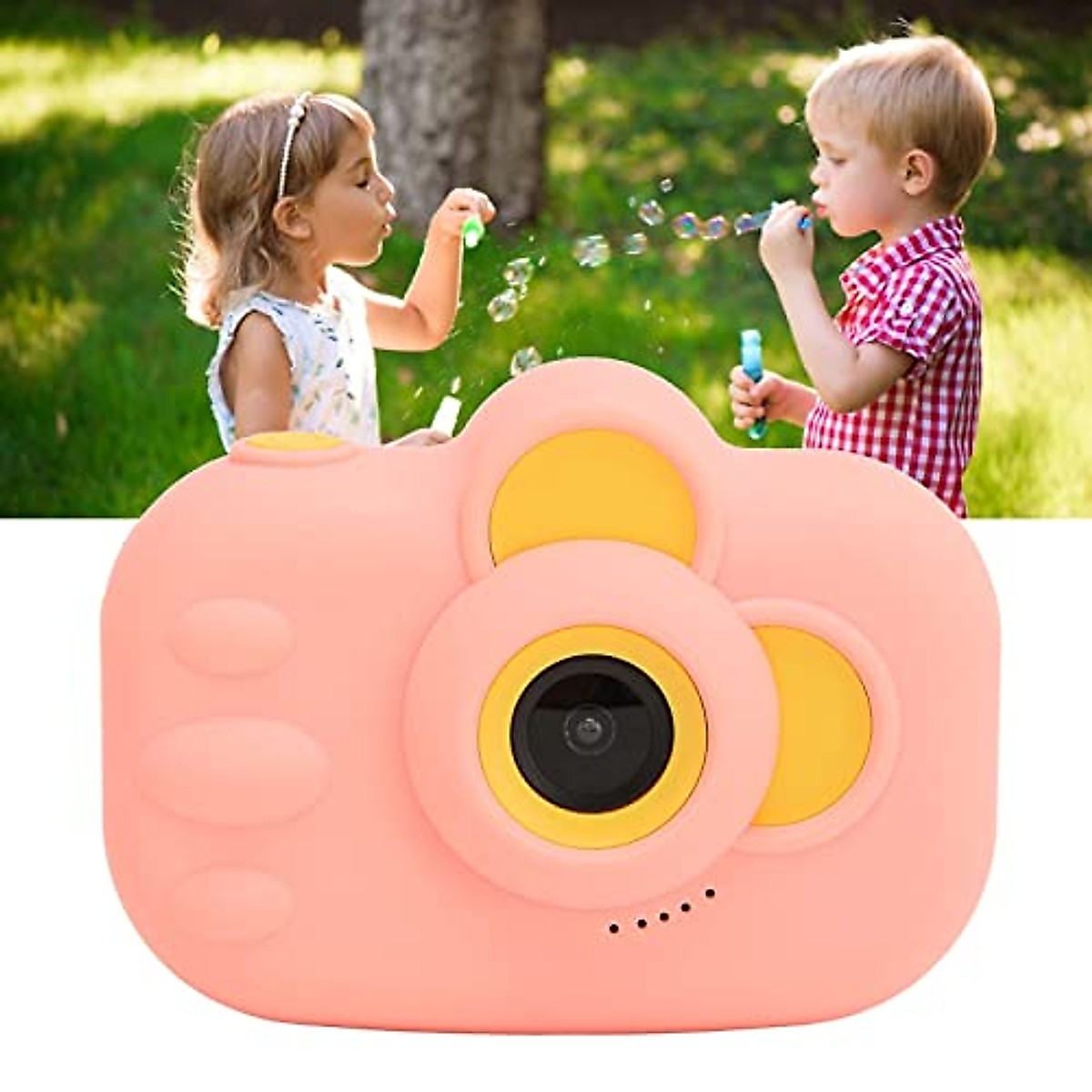 JTLB 1080P 2inch Kids Camera ， Cute Cartoon Design USB HD Digital Children Selfie Camera ，Built in 1000mAh Battery for Birthday (Pink)