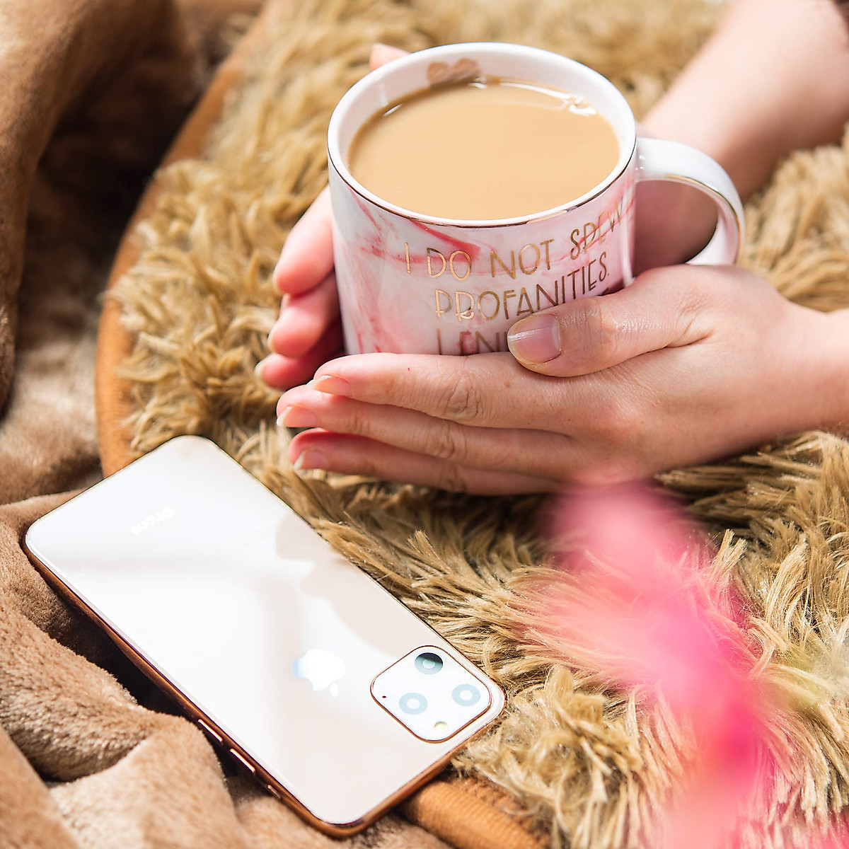 Funny Coffee Mug Gifts for Women - Sarcastic Novelty Gag Gift for Friends, Coworkers, Boss, Employee - Birthday Mugs for Mom, Sister, BFF - I Do Not Spew Profanities I Enunciate Them - 11.5oz Cup