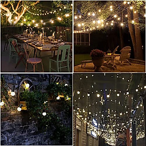 CFORWARD Outdoor String Lights, Patio Lights Outdoor, Bistro Lights, 25 Feet G40 Globe Patio Lights with 12 Upgraded Edison Plastic Bulbs (2 Spare)