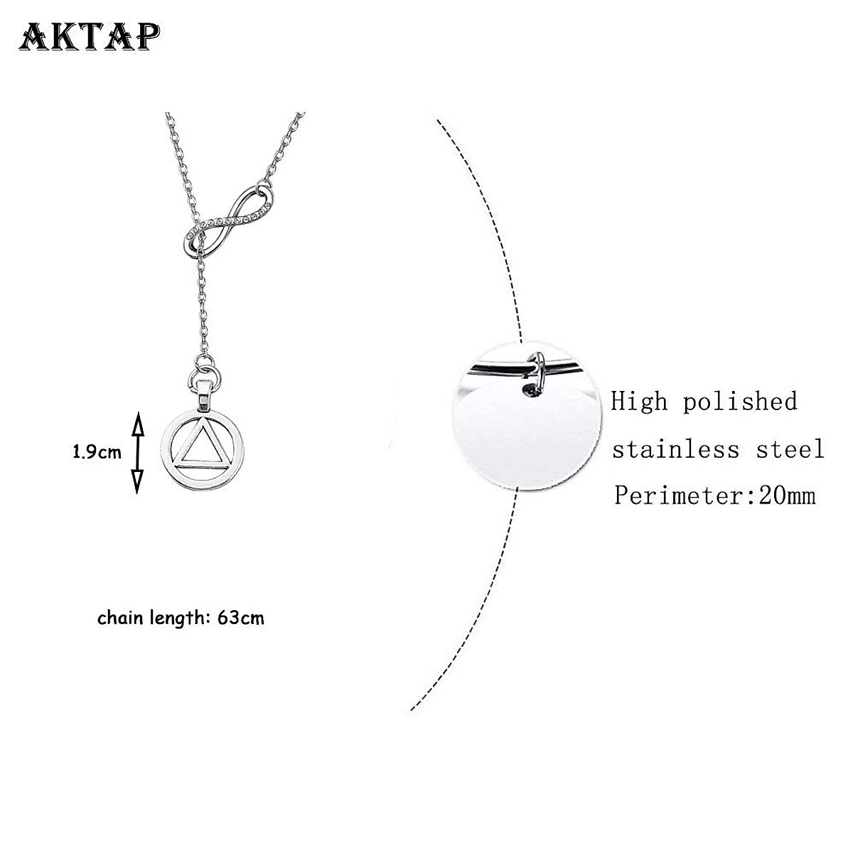 AKTAP Alcoholics Anonymous Recovery Necklace Alcoholics Anonymous Gifts for Sober Sobriety Y Necklace Sobriety Gifts Alcoholics Anonymous Recovery Jewelry