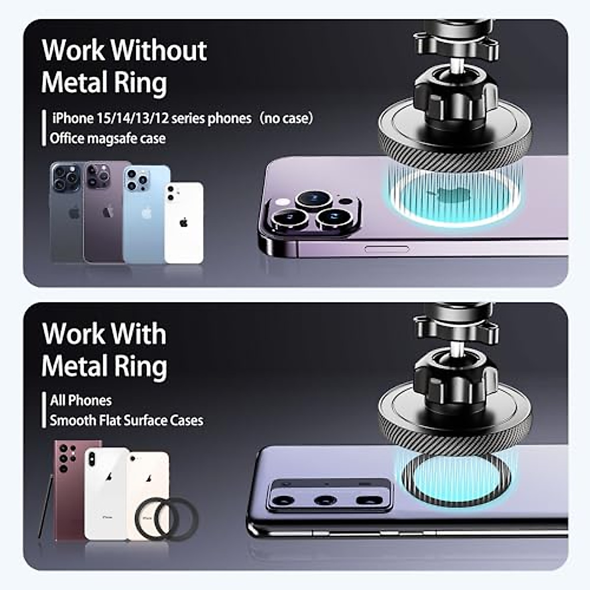 [2023 Newest] for MagSafe Car Mount, [Powerful Magnets] Super Stable Magnetic Phone Holder for Car Dashboard & Air Vent [Multi-Angles], Cell Phone Holder Car for iPhone 15 14 13 12 Android All Phones
