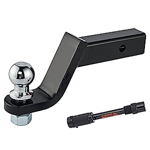 AC-DK 4" Drop Hitch Ball Mount,Fusion Trailer Hitch Mount Trailer Ball Hitch Tow Ball Mount Kit,2 Inch Square and Ballmount Towing,2" Hitch Ball 6000 lbs with 3 Keys for Locking Hitch Receiver