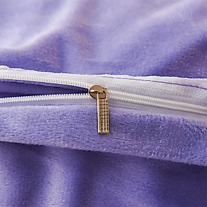 Holawakaka Aqua Teal Purple Tie Dye Shaggy Fuzzy Duvet Cover Set Queen Size Faux Fur Bedding Sets Furry Plush Comforter Cover (Teal Lavender)