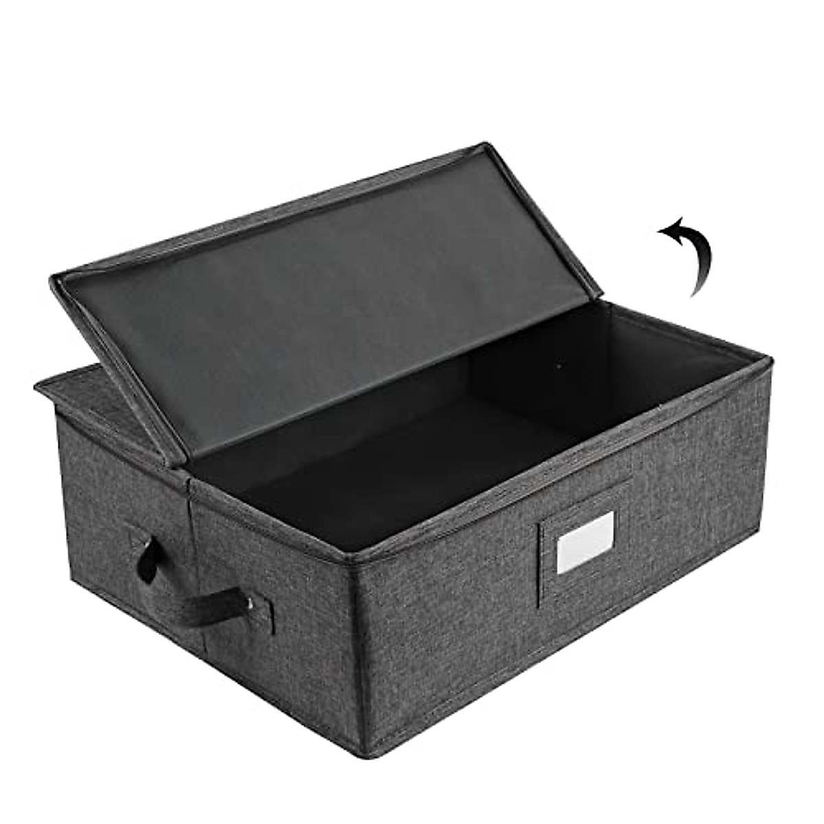 popoly China Storage Containers Inside 10" W x 8" H, Platter Storage Box, China Storage Case Containers