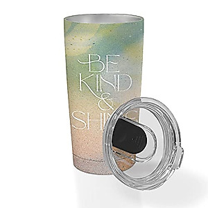 Studio Oh! Insulated Stainless-Steel Tumbler - Double-Walled 17-Ounce Travel Cup - Vacuum Seal Keeps Liquids Hot or Cold for Hours - Fits Standard Size Cup Holders - Be Kind & Shine