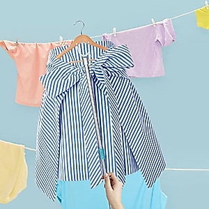 Veemoon Poles Dark for Drying Hanging Green Clo Hook: Shelf Balcony Extendable Home Ceiling Wardrobe Stainless Picking Extended Utility Clothes Telescoping with Stick: Clothing Outdoor