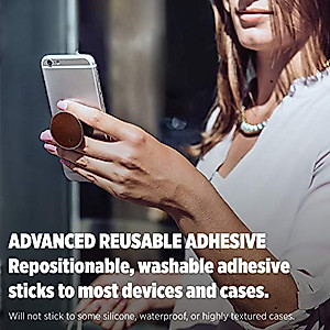 PopSockets: Collapsible Grip & Stand for Phones and Tablets - Brown Vegan Leather