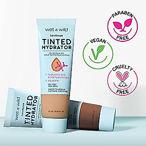 Wet n Wild Bare Focus Tinted Hydrator Matte Finish, Light, Oil-Free, Moisturizing Makeup | Hyaluronic Acid | Sheer To Medium Coverage