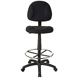 Boss Office Products Ergonomic Works Drafting Chair without Arms in Black