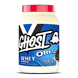 GHOST WHEY Protein Powder, Oreo - 2lb, 25g of Protein - Whey Protein Blend -Post Workout Fitness & Nutrition Shakes, Smoothies, Baking & Cooking - Cookie Pieces Inside