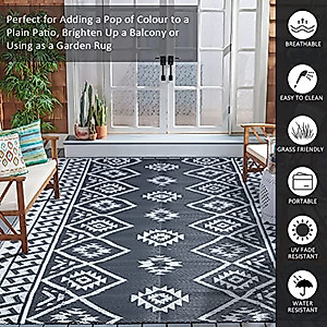 LILIOFFIC Reversible Mats - Plastic Straw Rug, 5' x 8' Outdoor Rug for Patio Clearance Decor, Modern Area Rugs, Floor Mat for Outdoors, RV, Backyard, Deck, Picnic, Beach, Trailer, Camping, Grey