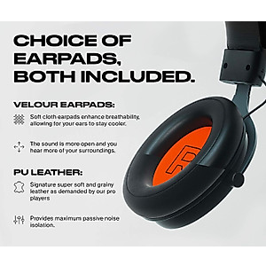 Fnatic REACT+ Gaming Headset for Esports with 53mm Drivers, Precise 7.1 Surround Sound and Advanced USB Sound Card, [Windows compatible], Metal Frame, Broadcaster Detachable Microphone, 3.5mm Jack