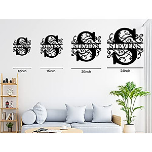 Personalized Family Name Sign, Personalized Metal Sign, Custom Metal Sign, Monogram Wall Decor, Personalized Last Name Sign, Split Letter Monogram Sign，housewarming gifts for new house