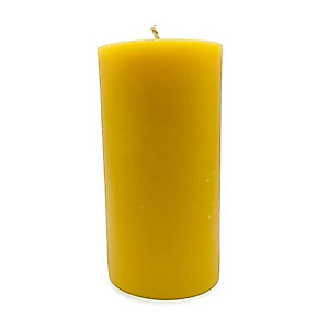 Alternative Imagination Pure Beeswax Candle - Large Pillar Handmade Candle, 100% Beeswax Candle, Natural Pillar Candle, 80 Hour Beeswax Candle, Tall Wax Candle, Hypoallergenic Candle, 6 Inch