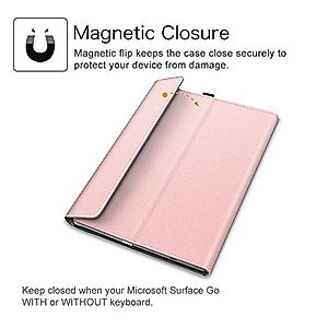 Fintie Case for Microsoft Surface Go 3 (2021) / Surface Go 2 (2020) / Surface Go (2018) - Multiple Angle Viewing Portfolio Business Cover, Compatible with Type Cover Keyboard (Rose Gold)