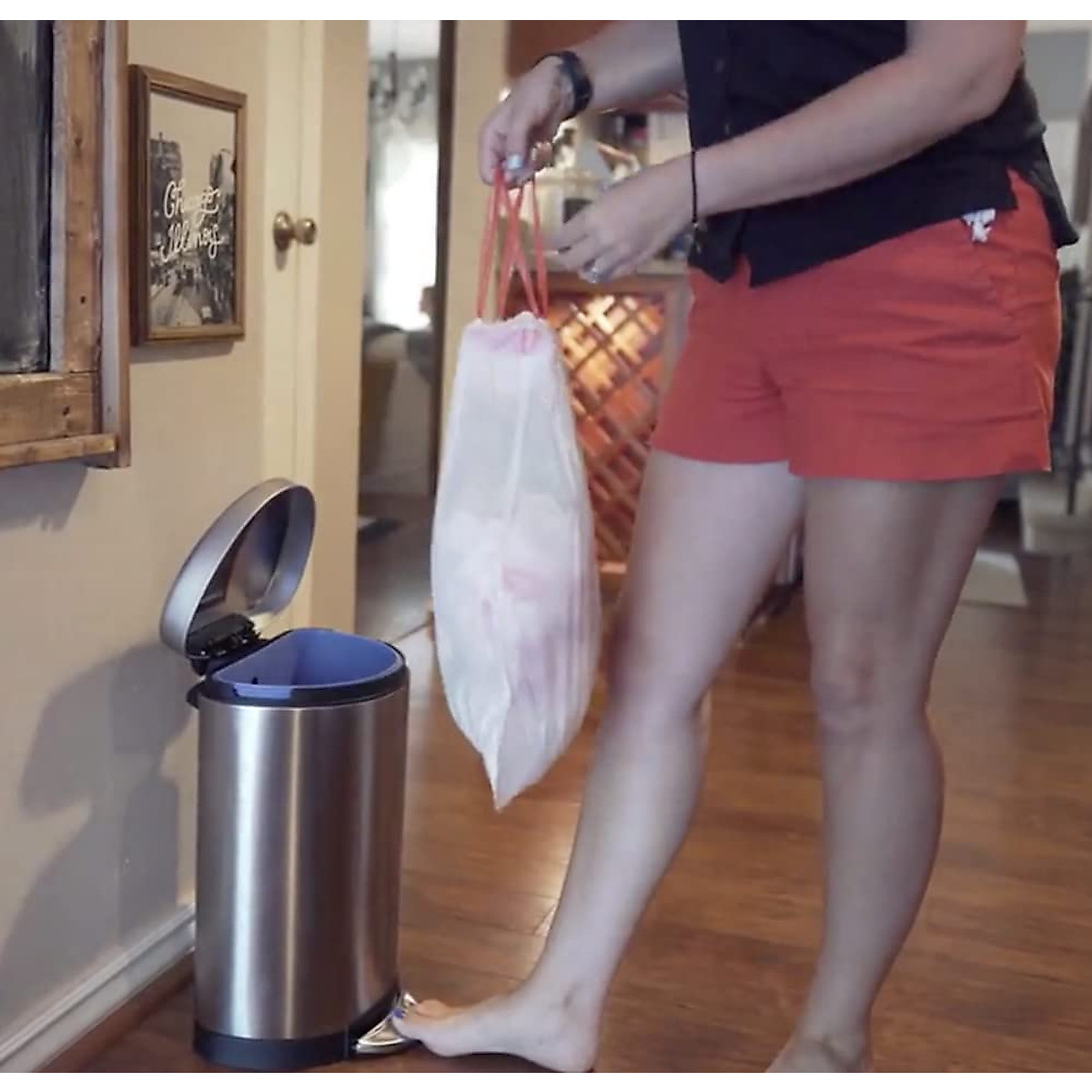 CCLINERS 1.2 Gallon (240 Bags) Small White Drawstring Trash Bags Code A 4.5 Liter Bathroom Mini Garbage Bags 1 Gallon Wastebasket Can Liners for Home Office Bins, 240 Count