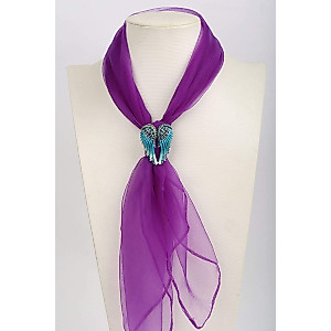 YACQ Women's Guardian Angel Wing Brooch Pins & Pendants 2 in 1 - Scarf Holders - 2 x 1 inch - for Blouse Jacket Coat Scarf Shawl Hat Bag