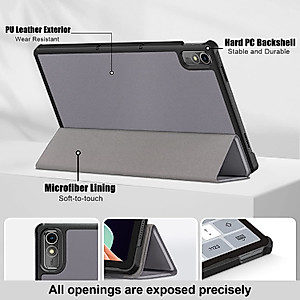 DINGGUAGUA Case for Lenovo Tab P11 Gen 2 Case 11.5 Inch 2023,Lightweight Slim Shell Stand Cover for Lenovo Tab P11 2nd Gen Tablet TB350FU,Grey