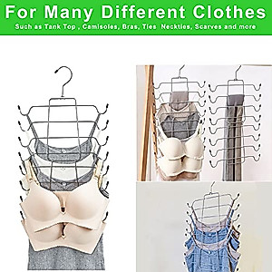 dineda 2PACK Tank Top Hanger Bra Organizer Bra Hangers for Closet Organizer Hangers Shirt Space Saving Black