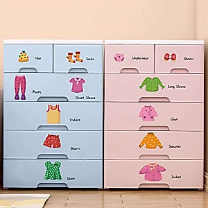 Bamsod Clothing Label Wardrobe Classification Tips Storage Organizing Decals Kids Drawer Decor Sticker (Grils)