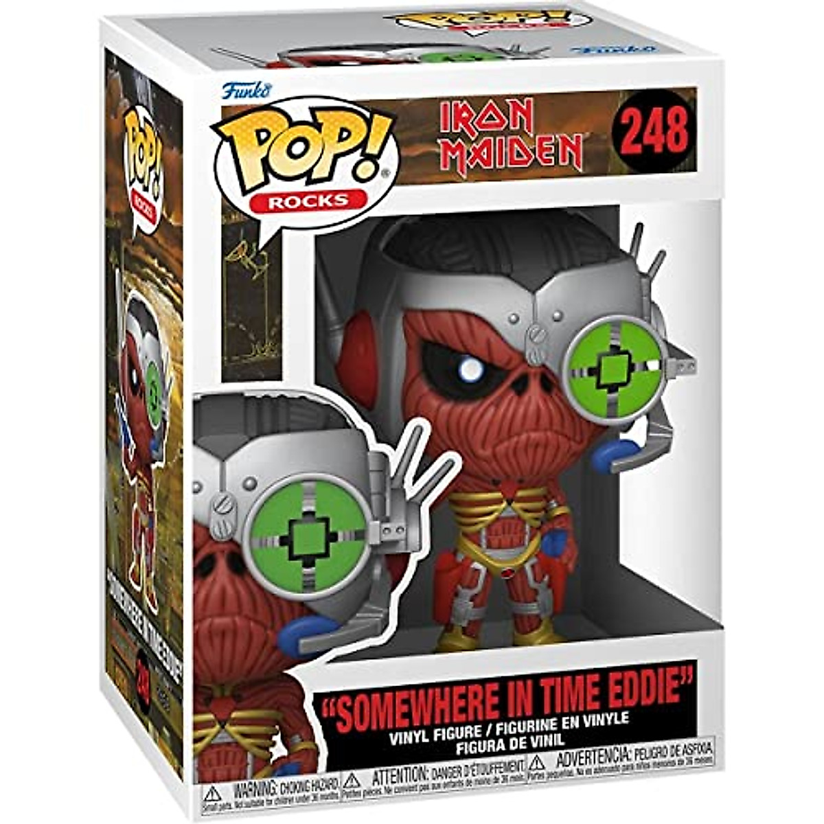 POP Iron [Maiden] Eddie - Somewhere in Time Funko Vinyl Figure (Bundled with Compatible Box Protector Case), Multicolored, 3.75 inches