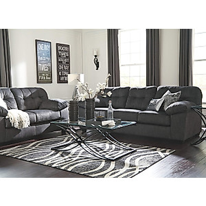 Signature Design by Ashley Accrington Plush Loveseat with Tufted Back, Gray