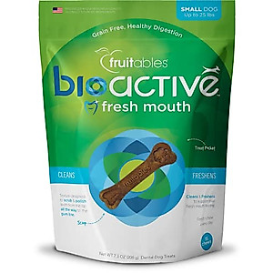 Fruitables Bioactive Fresh Mouth Dental Chews – Mini Size Dog Treats – Dental Treats for Dogs – Dog Dental Chews – 7.3 Ounces