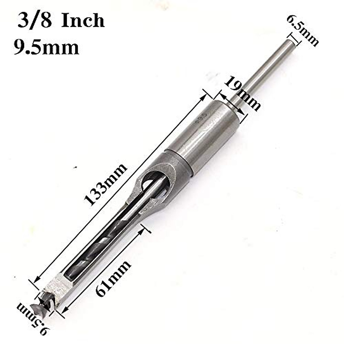 Amena 4Pcs Woodworker Square Hole Drill Bits Mortising Chisel Set,Woodworking Hole Saw Mortise Chisel Drill Bit Kit Tool Set 1/4 2/5 3/8 1/2