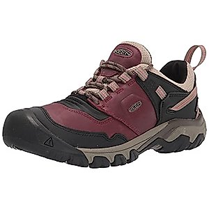 KEEN Women's Ridge Flex Low Height Waterproof Hiking Boots, Rhubarb/Brindle, 5