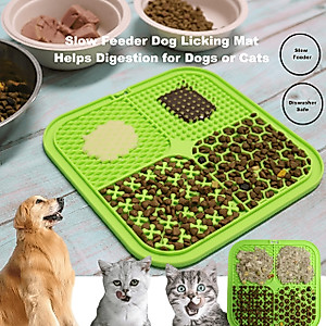 Jiafet Licking Mats Lick Mat for Dogs and Cats with Suction Cups for Anxiety Relief, Cat Treats Food Mat Slow Feeder Dog Bowls, Pet Supplies for Interactive Dog Toys Pads for Boredom and Stimulating