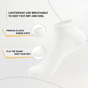 SERISIMPLE Women Viscose Bamboo Ankle Socks Low Cut Thin Sock Lightweight Pastal Color Soft Sock 5 Pairs(White, Medium)