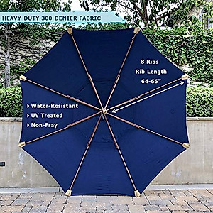 Formosa Covers Double Vented Replacement Umbrella Canopy for 11ft 8 Ribs in Navy (Canopy Only)