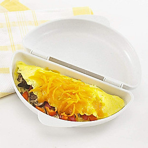 YYYFEI Easy Egg Breakfast Set,Microwaveable Microwave Omelet Pan and 2 Cavity Egg Poacher Set BPA Free Plastic Quick Egg Maker