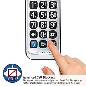 Panasonic Cordless Phone System, Bluetooth Pairing for Wireless Headphones and Smart Call Block and Bilingual Talking Caller ID, 2 Handsets Expandable up to 6 Cordless Handsets - KX-TGD892S (Silver)