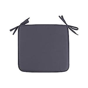 Square Strap Garden Chair Pads Seat Cushion for Outdoor Bistros Stool Patio Dining Room Kitchen Chair Cushions Set of 2 (Dark Gray, One Size)