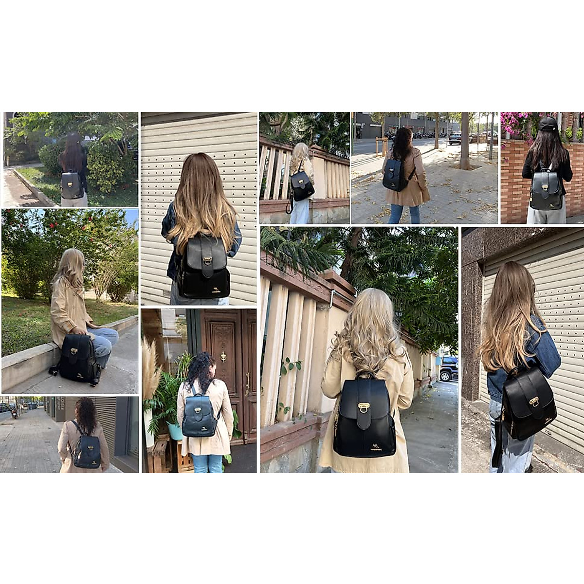 Women Fashion Backpack Purse Travel Rucksack Girls Casual Daypacks (Black)