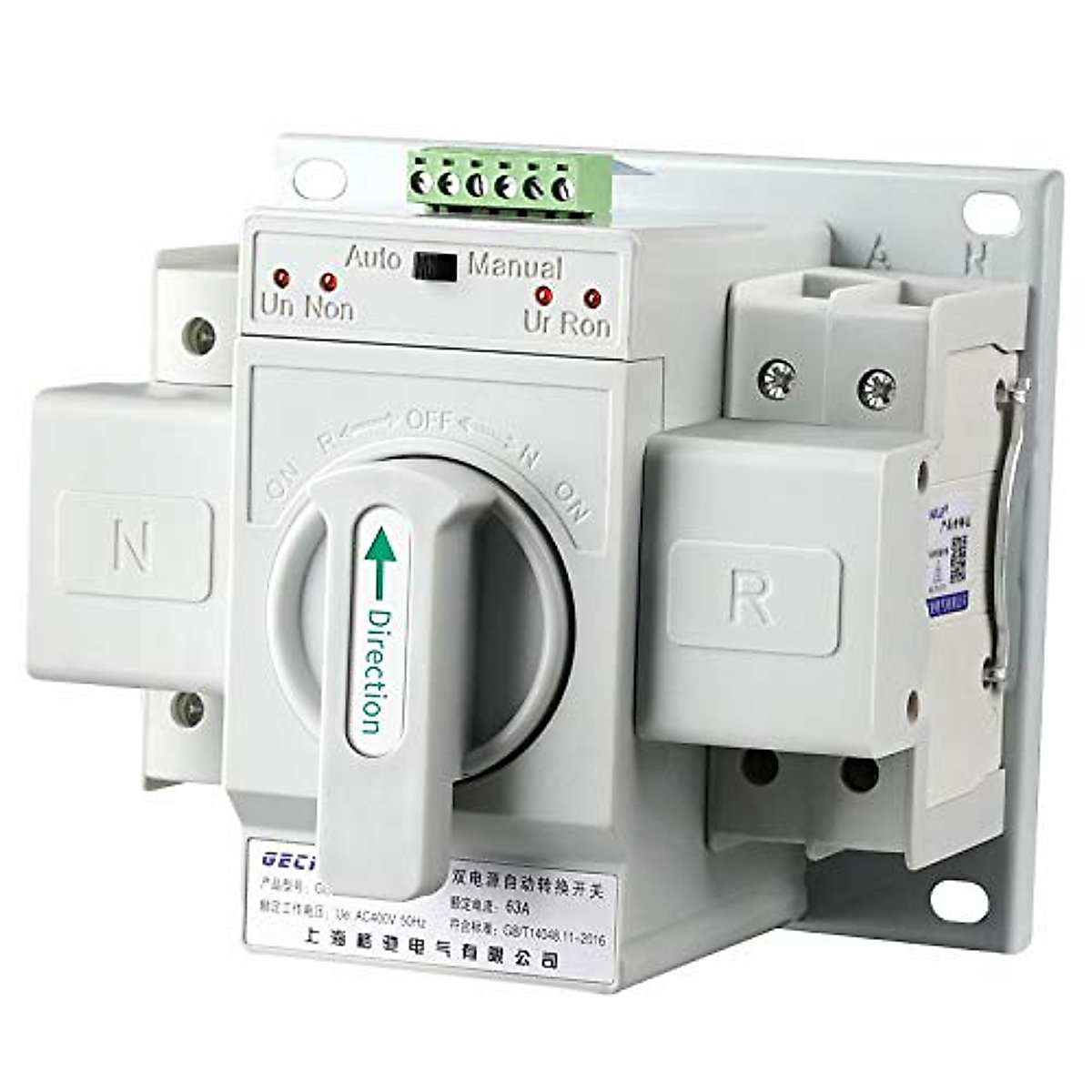 AC 220V/110V 2P 63A Dual Power Automatic Transfer Switch Dual Power Generator Changeover Switch 50HZ/60HZ Automatic and Manual