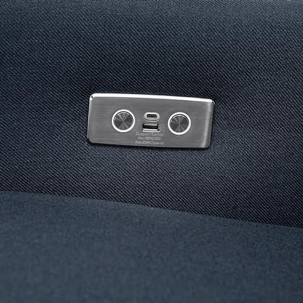 Babyletto Kiwi Electronic Power Recliner and Swivel Glider with USB Port in Performance Navy Eco-Twill, Water Repellent & Stain Resistant, Greenguard Gold and CertiPUR-US Certified