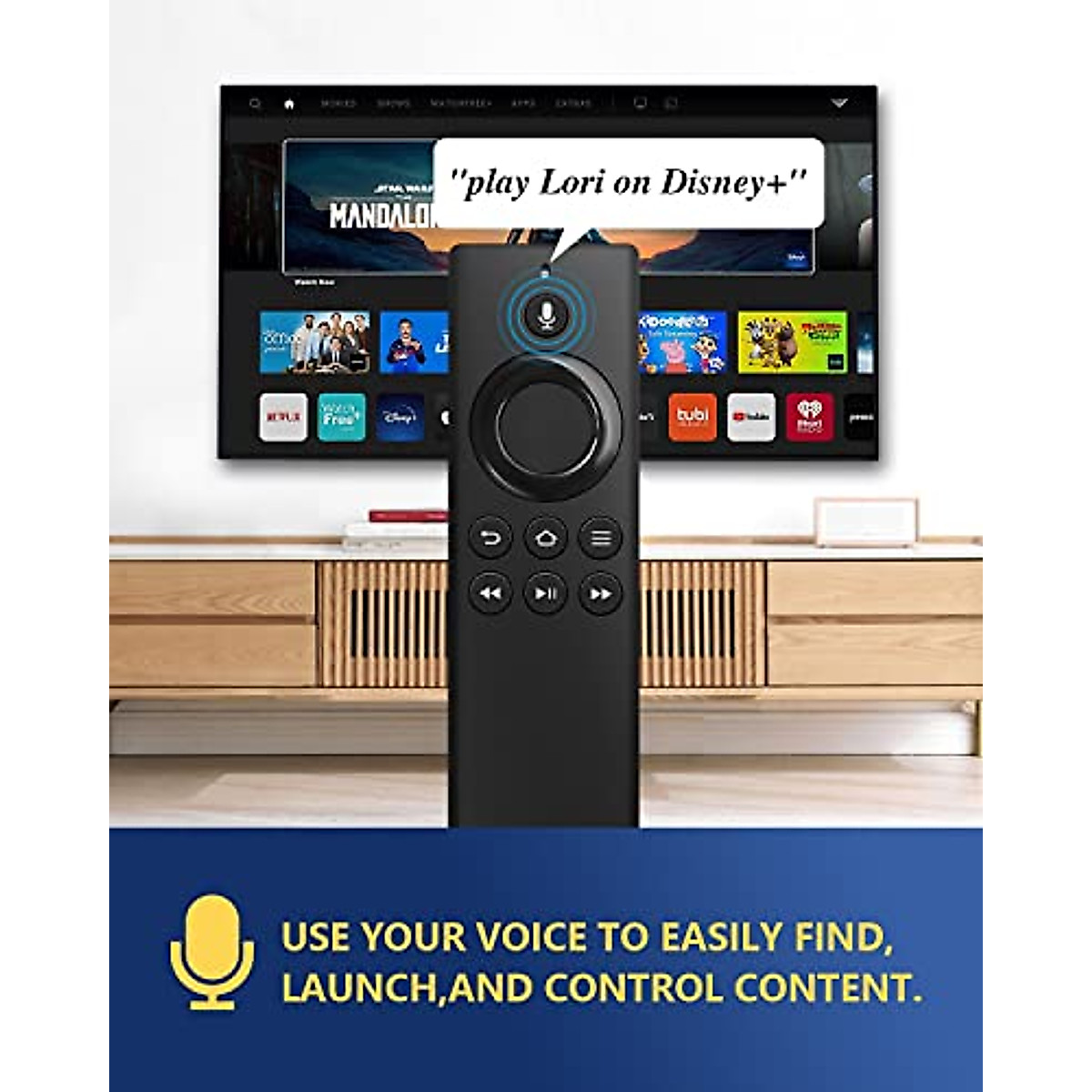 New 2nd Gen Voice Remote Control Replacement DR49WK B PE59CV for Amazon Fire TV Stick (2nd Gen/3rd Gen/Lite/4K) Fire TV Cube (1st Gen/2nd Gen, and Later) Fire TV (3rd Gen, Pendant Design)