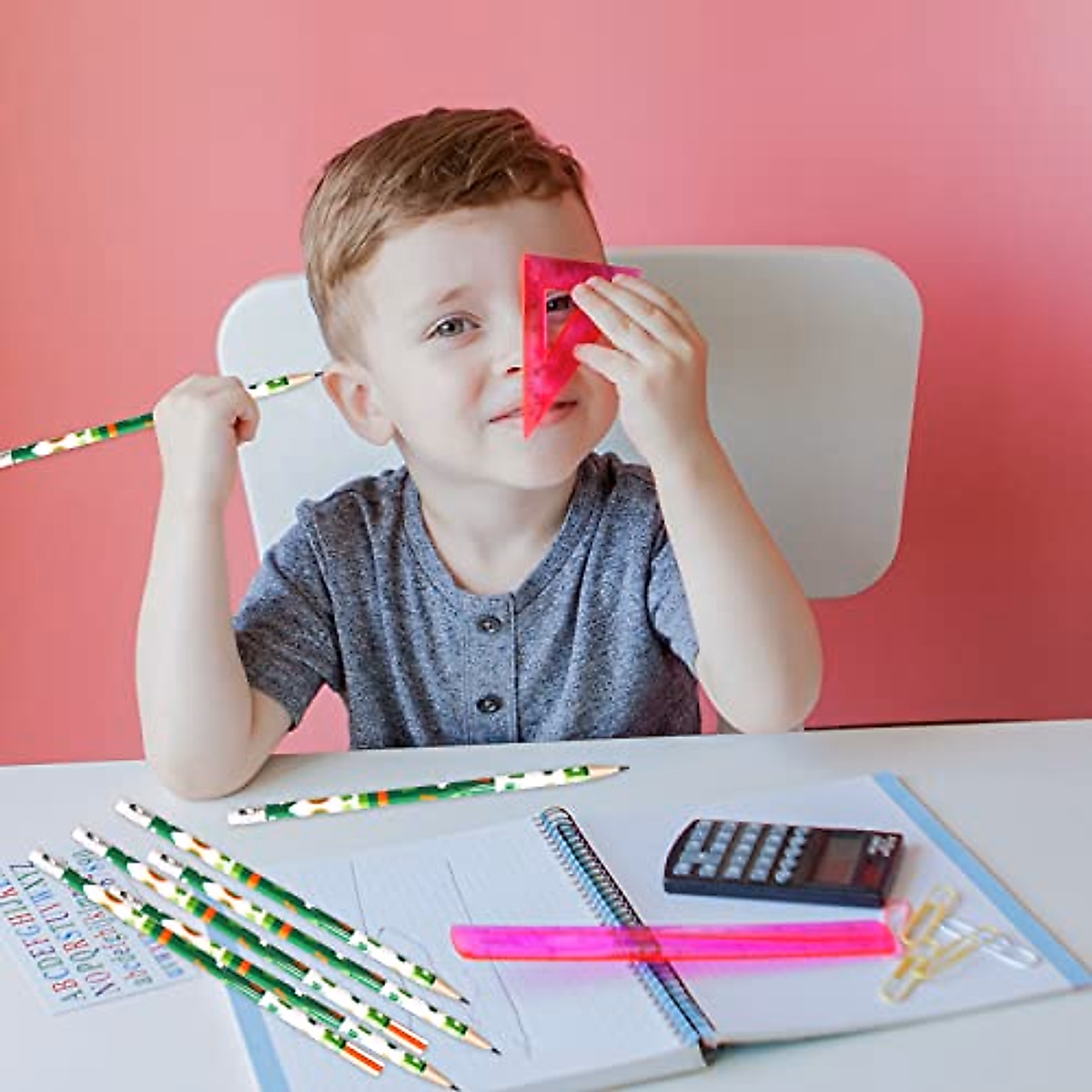 FANCY LAND St. Patrick's Day Pencils 50PCS Wooden Shamrock Pencil Eraser Green Irish Award for Kids Party Supply