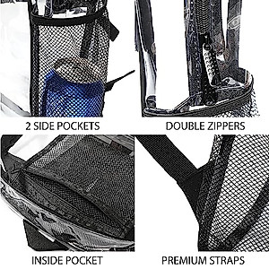 Oinxghw Clear Backpack See Through Bookbag Large Heavy Duty PVC Transparent Backpacks for Boys Girls Men Women