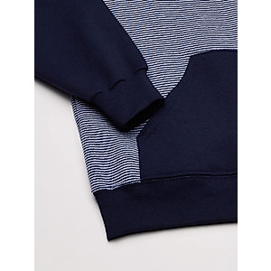 Fruit of the Loom boys Fleece Sweatshirts, Hoodies, Sweatpants & Joggers Shirt, Full Zip - Navy Stripe, Medium US